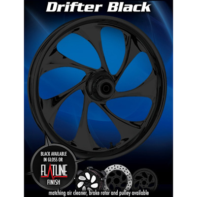 MotorcycleTire.com: RC Components Drifter Black Forged Aluminum Wheels - Front or Rear